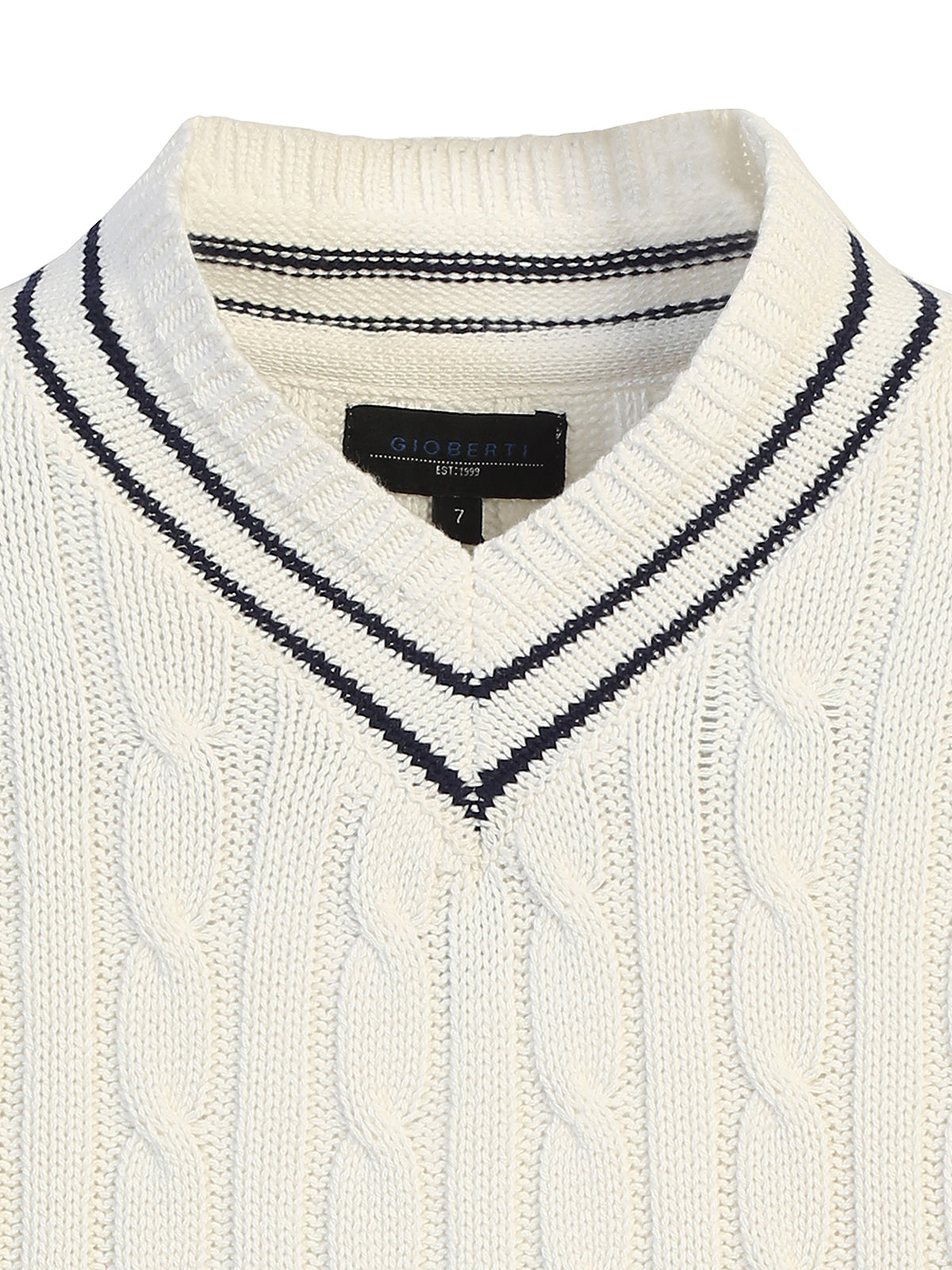 Gioberti Boy's 100% Cotton V-Neck Cable Knit Sweater – GIOBERTI